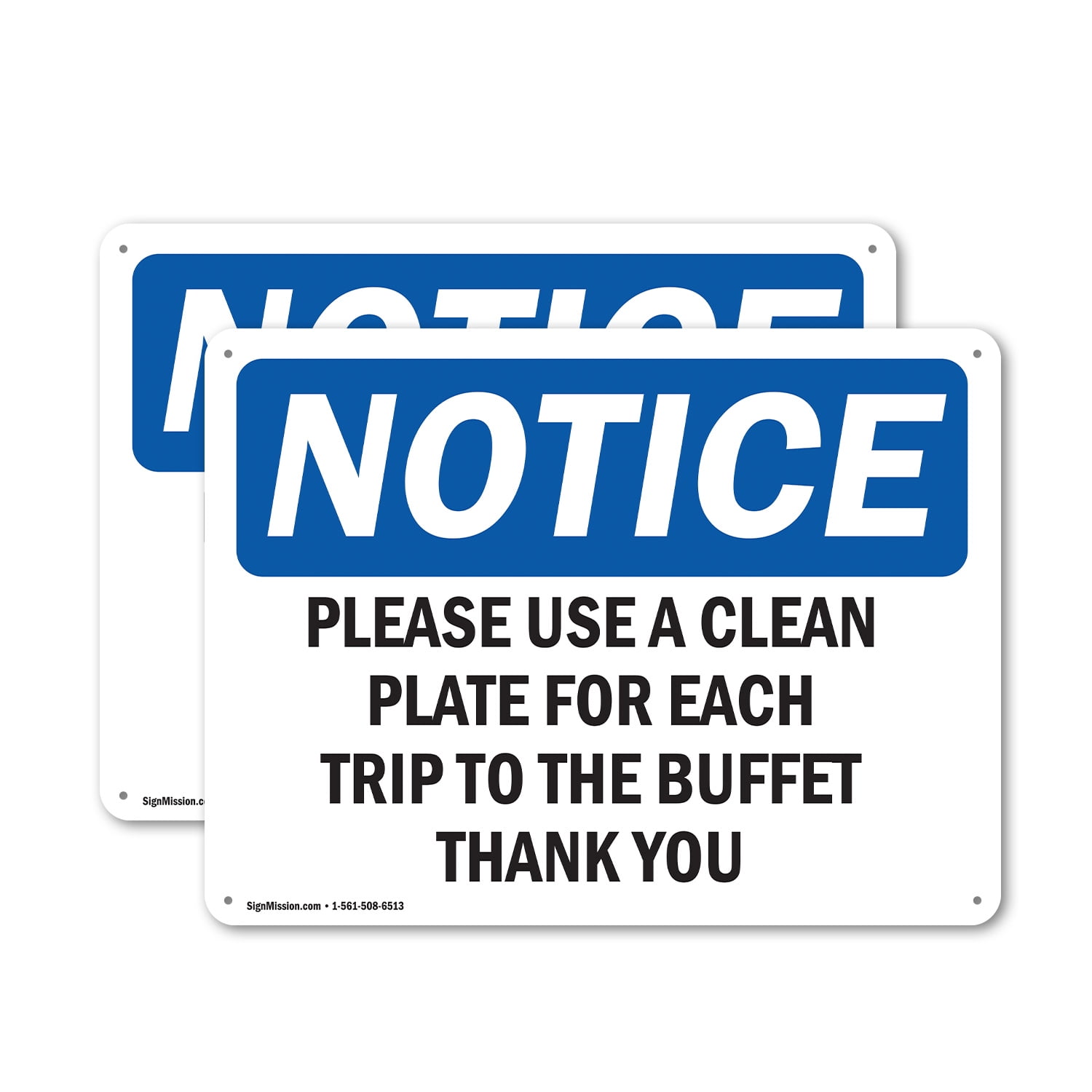 (2 Pack) Please Use A Clean Plate For Each Trip To OSHA Notice Sign 10 ...