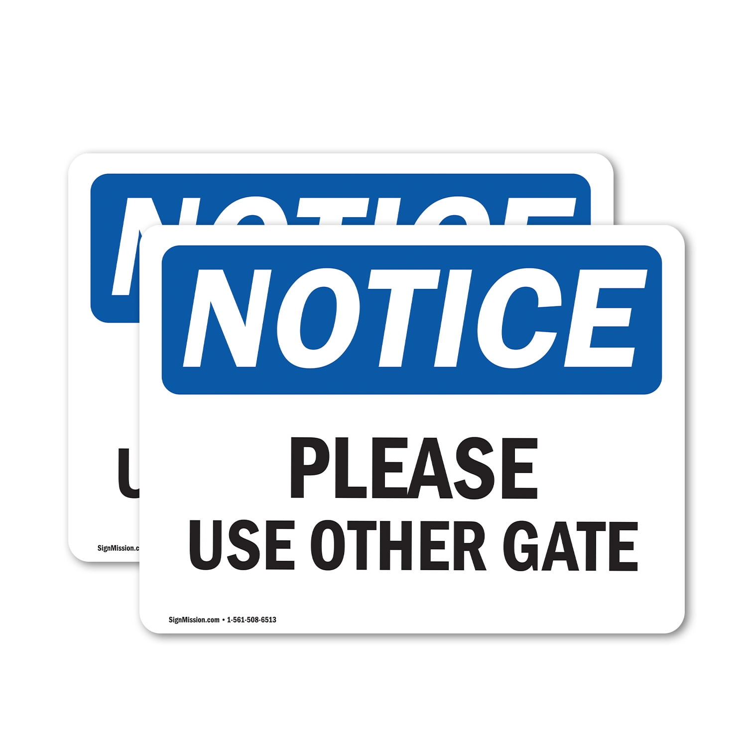 (2 Pack) Please Use Other Gate OSHA Notice Sign 14 Inch X 10 Inch Vinyl ...
