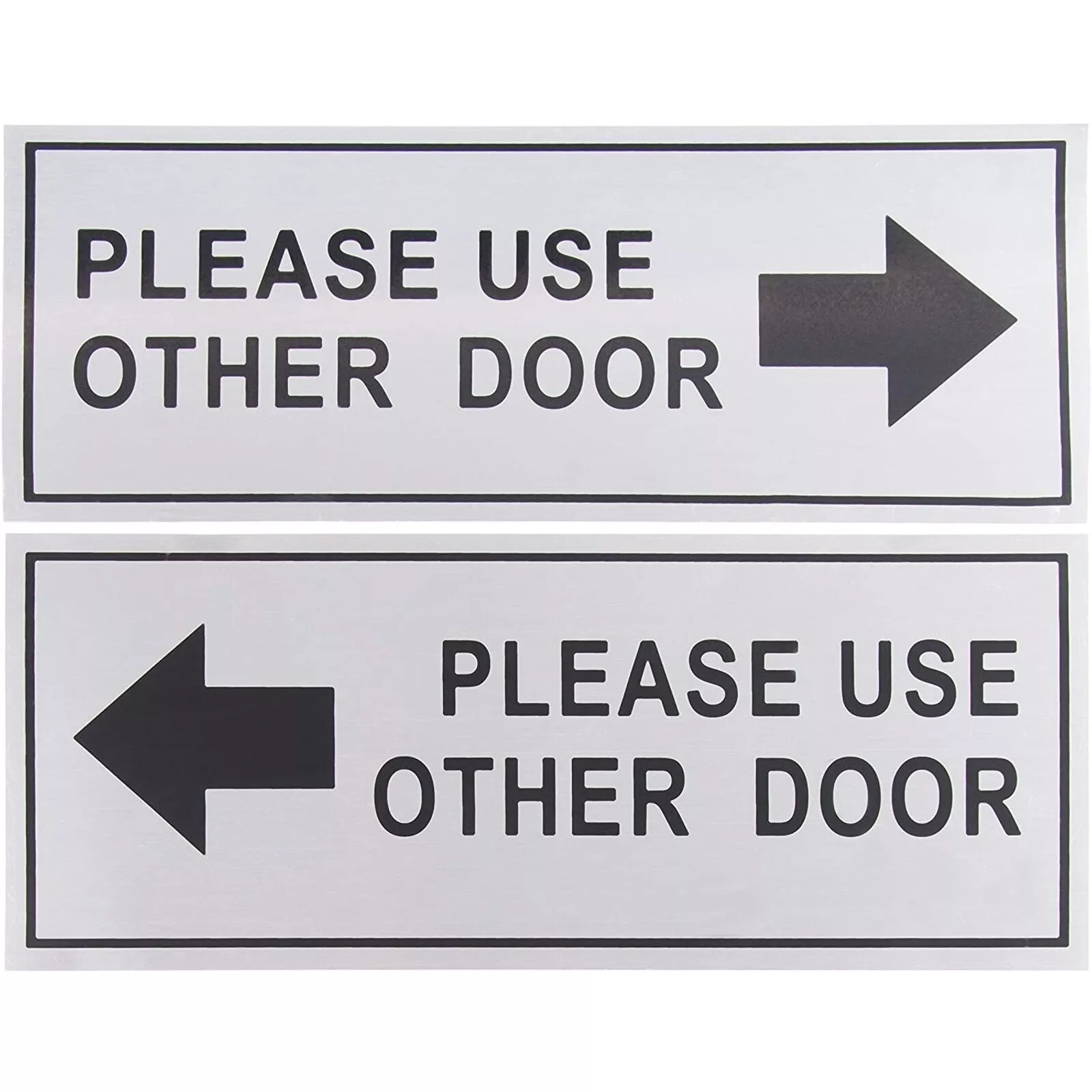 2-Pack Please Use Other Door Signs - Metal Please Use Other Door Signs ...