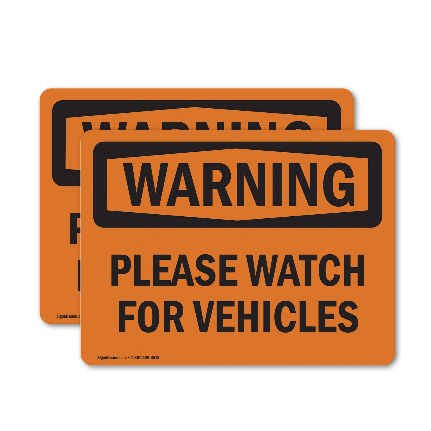 (2 Pack) Please Watch For Vehicles OSHA Warning Sign 24 Inch X 18 Inch ...