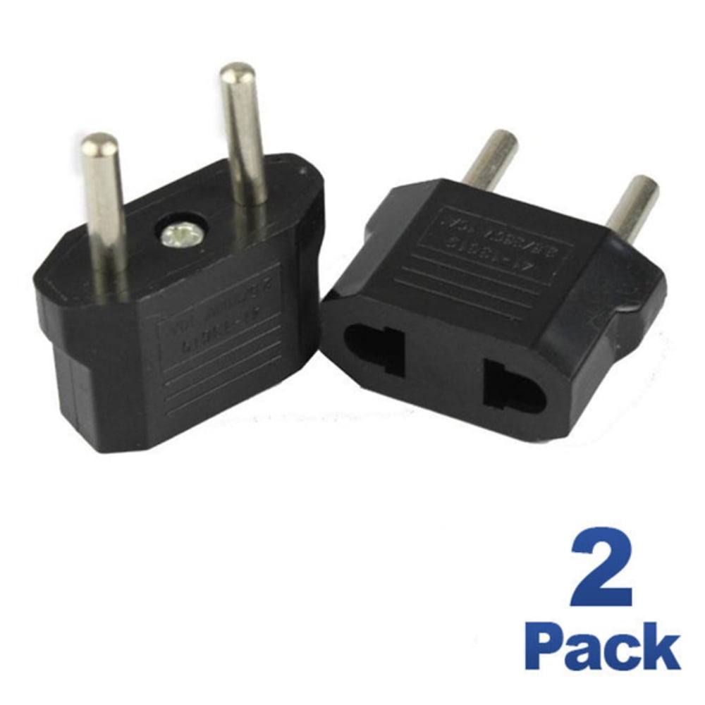 2 Pack Plug Adapter Converts USA to EURO 2 plug to 2 prong - Walmart.com