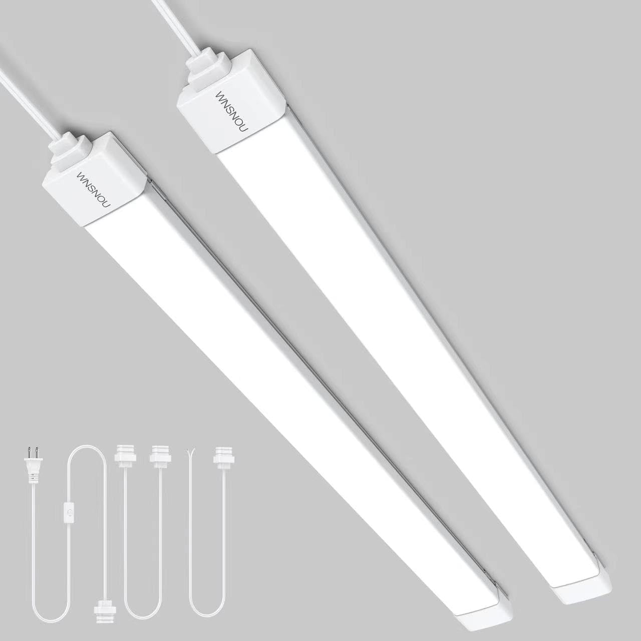 2 Pack Plug in Light, 4FT LED Shop Light, IP66 Waterproof and Linkable ...