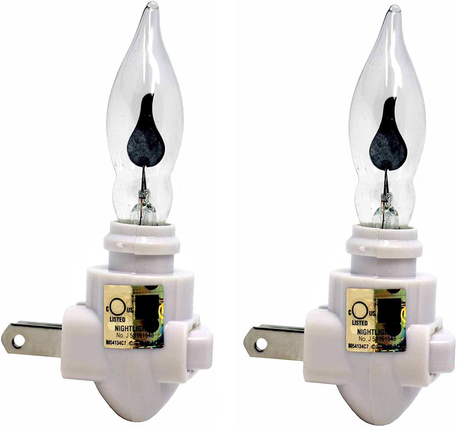2 Pack - Plug in Night Light Modules White Plastic Include Flicker ...