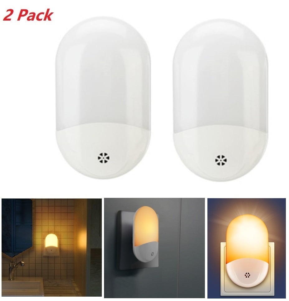 2 Pack Plug in Night Light Smart PIR Motion Sensing Light Dusk to Dawn ...