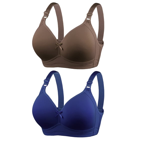 Yijfswar 2 Pack Plus Size Bra for Women V Neck Lift Bras No Underwire ...