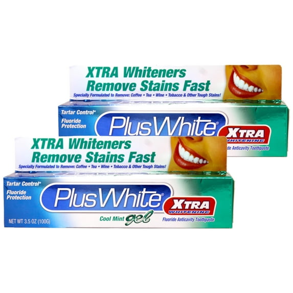 2 Pack - Plus White Xtra Whitening Toothpaste - Removes Tough Stains ...