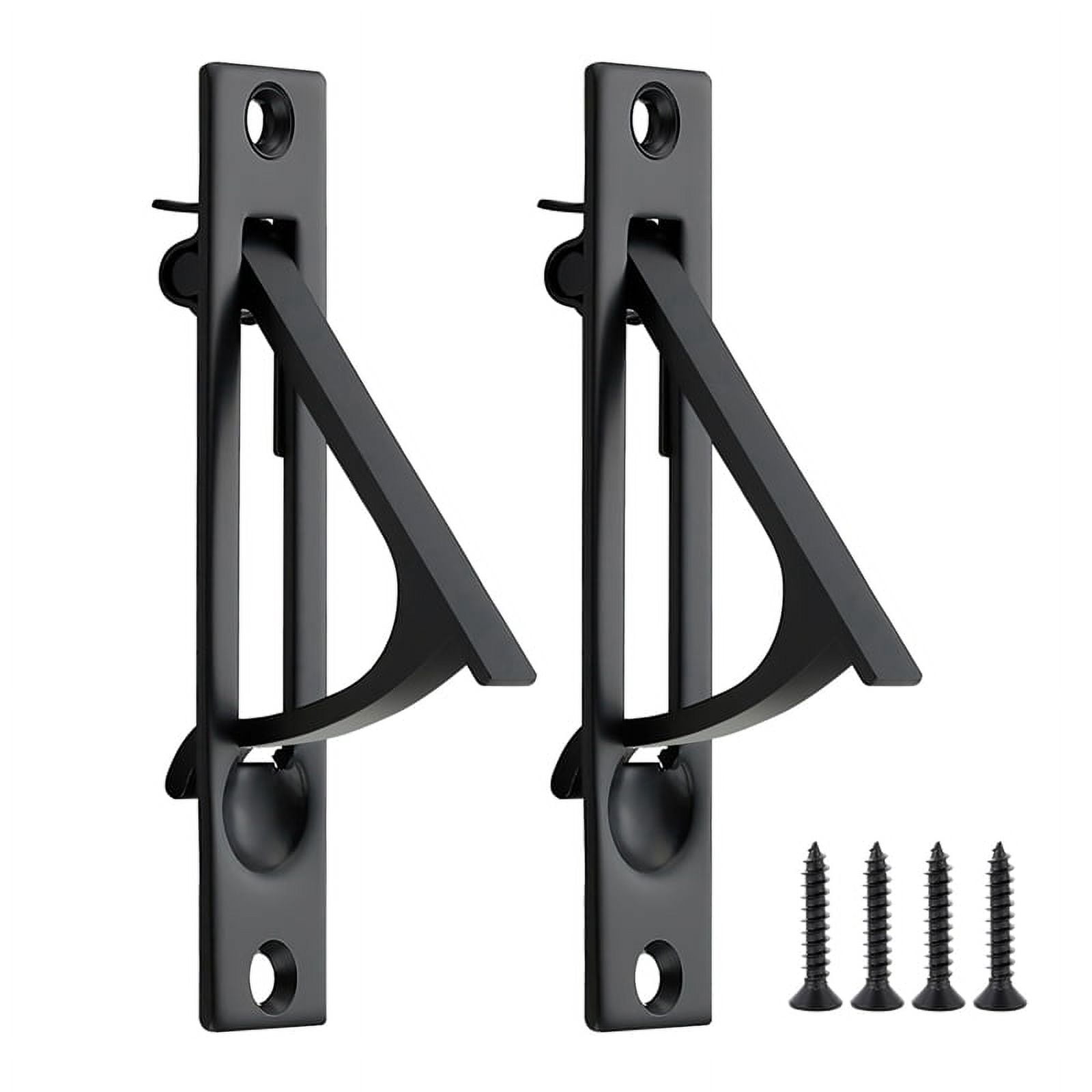 2 Pack Pocket Door Pull Solid Flush Edge Handles in Matte Black ...