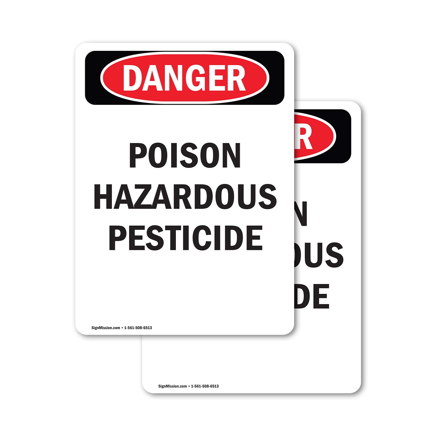 (2 Pack) Poison Hazardous Pesticide OSHA Danger Sign 12 Inch X 18 Inch ...
