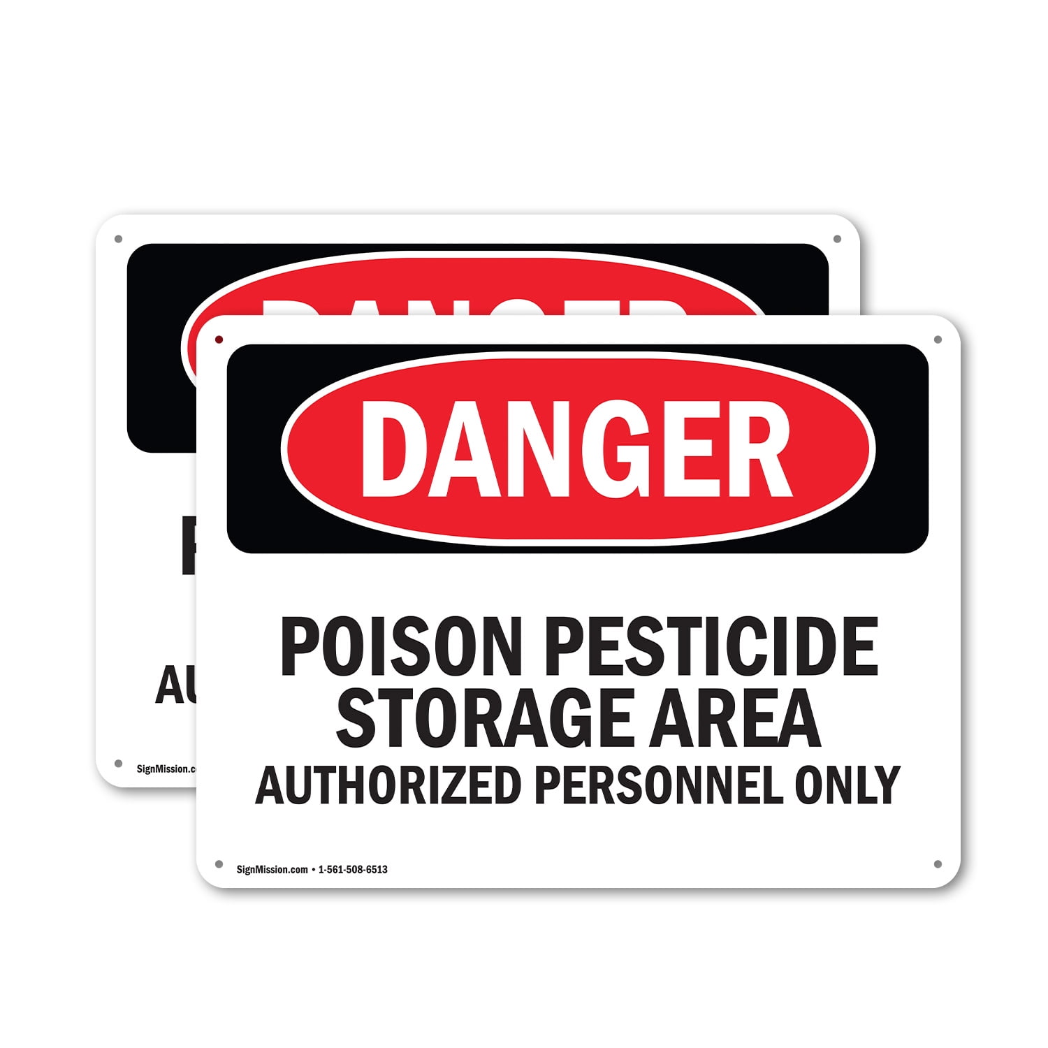 (2 Pack) Poison Pesticide Storage Area OSHA Danger Sign 18 Inch X 12 ...
