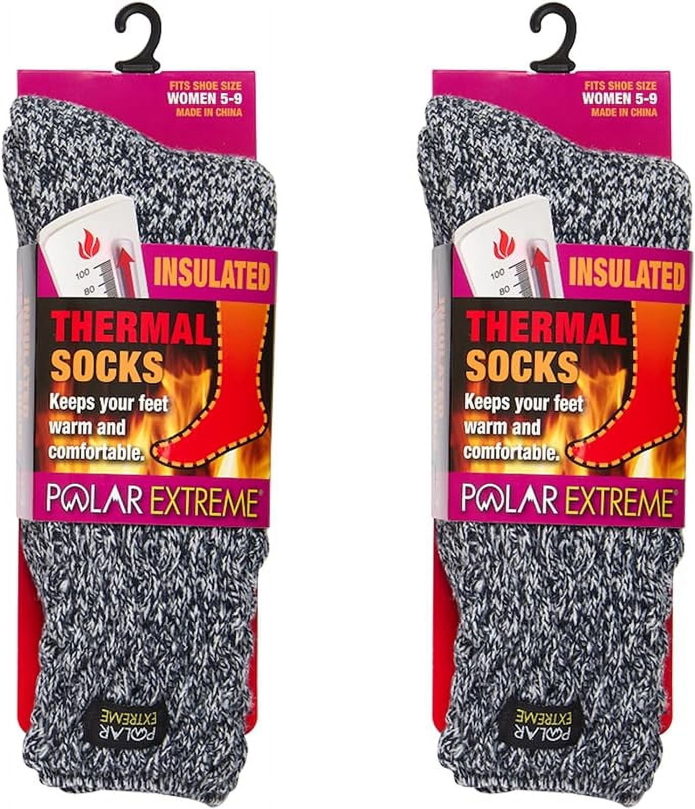 2-Pack Polar Extreme Thermal Extra Heavy Acrylic Winter Marled Socks ...