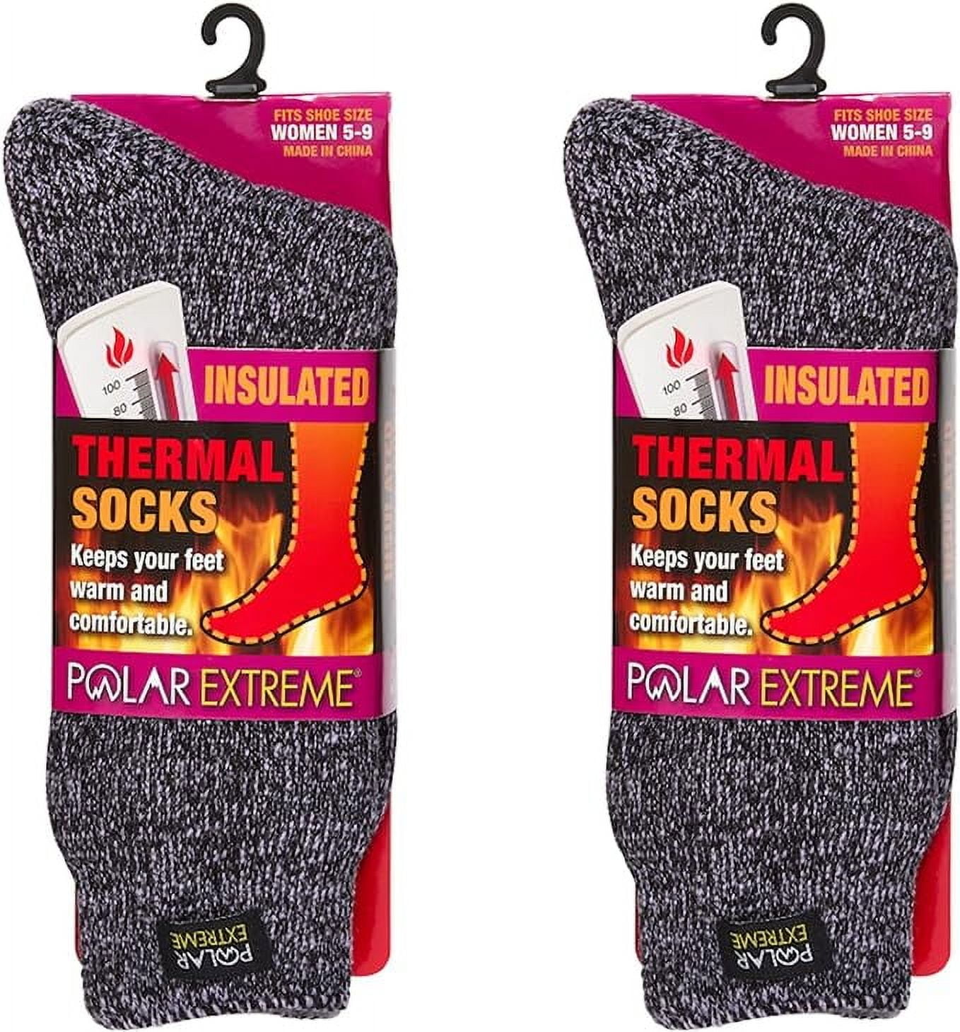 2-Pack Polar Extreme Thermal Extra Heavy Acrylic Winter Marled Socks ...