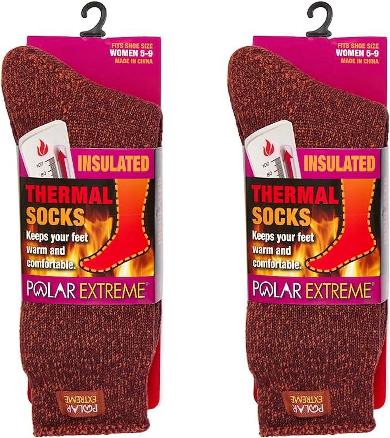 2-Pack Polar Extreme Thermal Extra Heavy Acrylic Winter Marled Socks ...