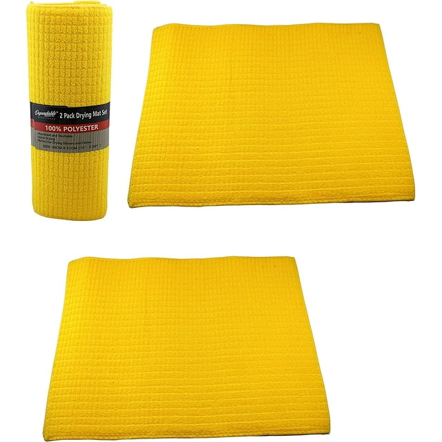 2 Pack Polyester Dish Drying Mat 20 X 15 Inch Kitchen Counter Mats ...
