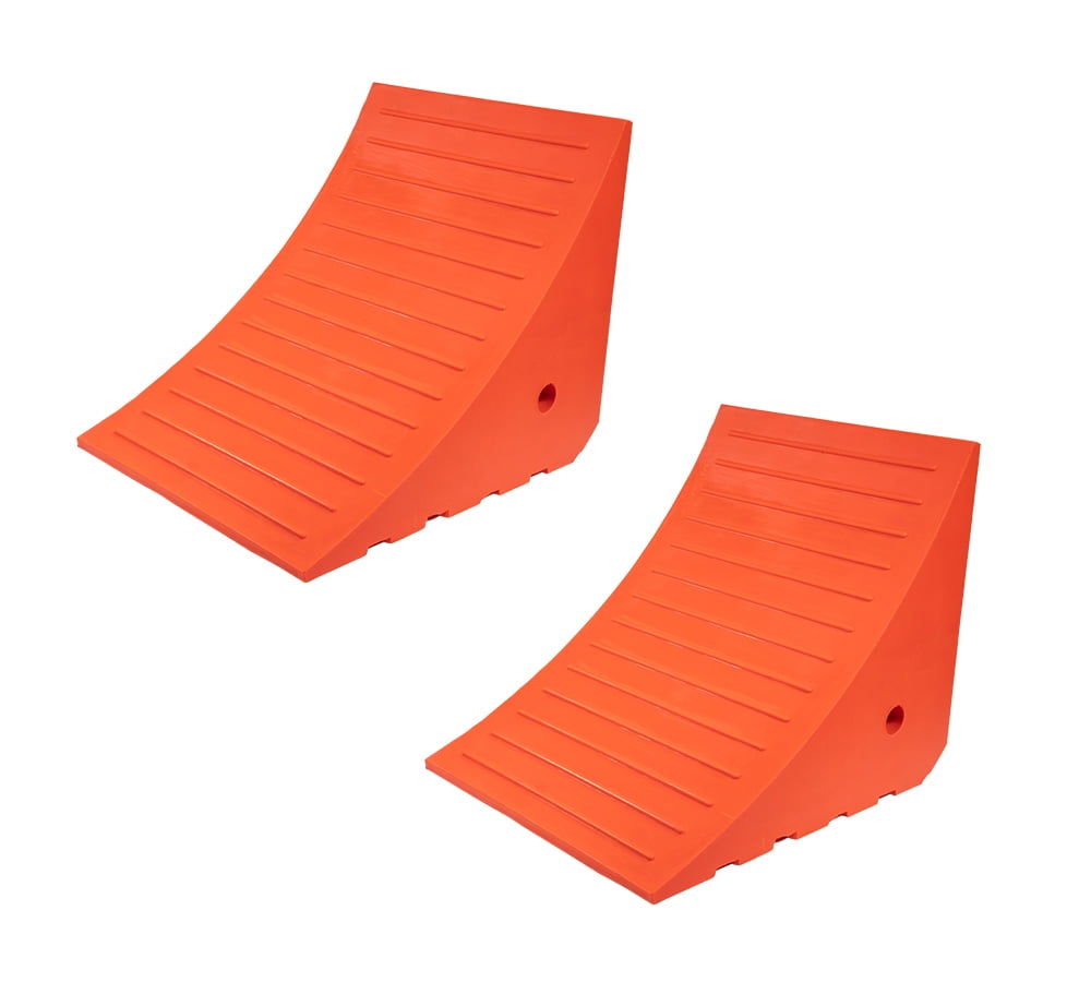 2 Pack Polyurethane Large Wheel Chock W/Mounting Holes for RVs, Semi ...