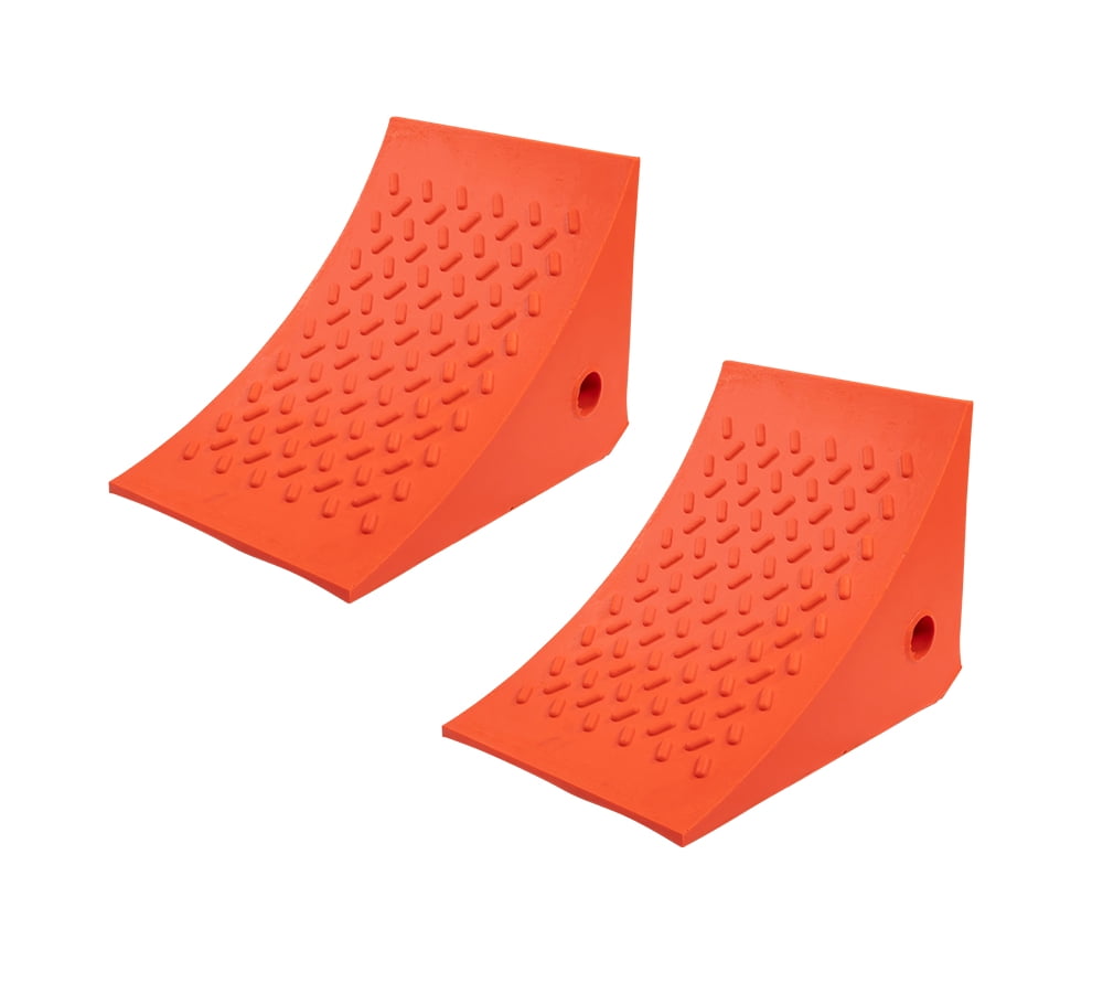 2 Pack Polyurethane Small Wheel Chock W/Mounting Holes for RVs, Semi ...