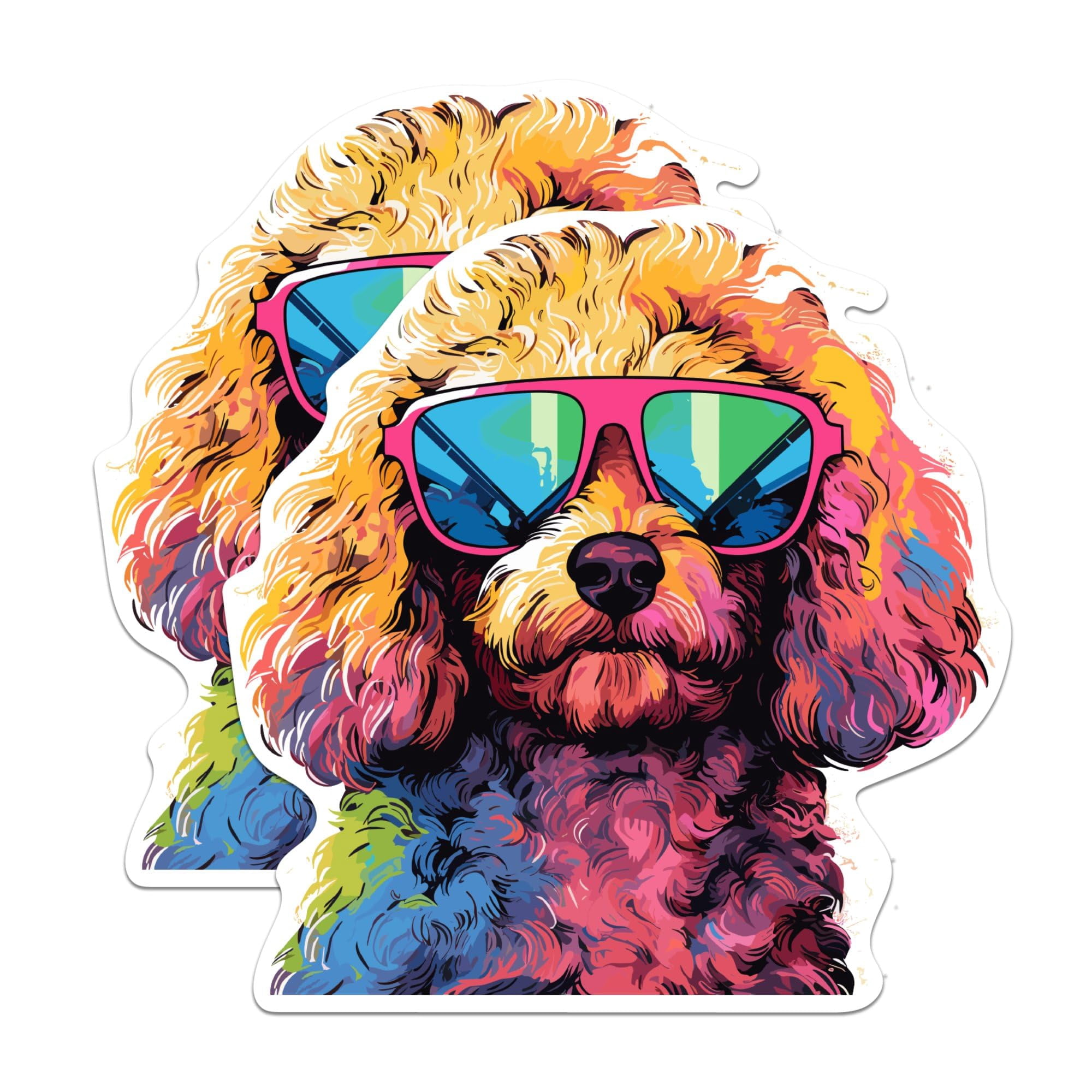 (2 Pack) Poodle Dog Stickers - Poodle with Sunglasses - Choose FromOver ...