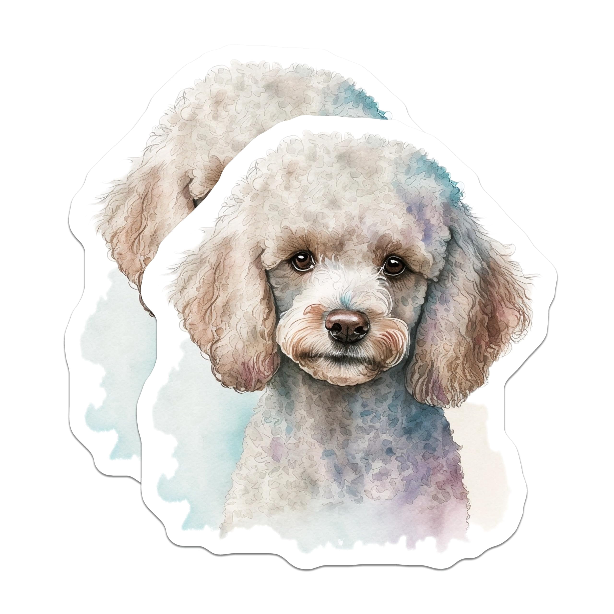 (2 Pack) Poodle Stickers - Cute Dog Stickers - Pet Stickers - 5