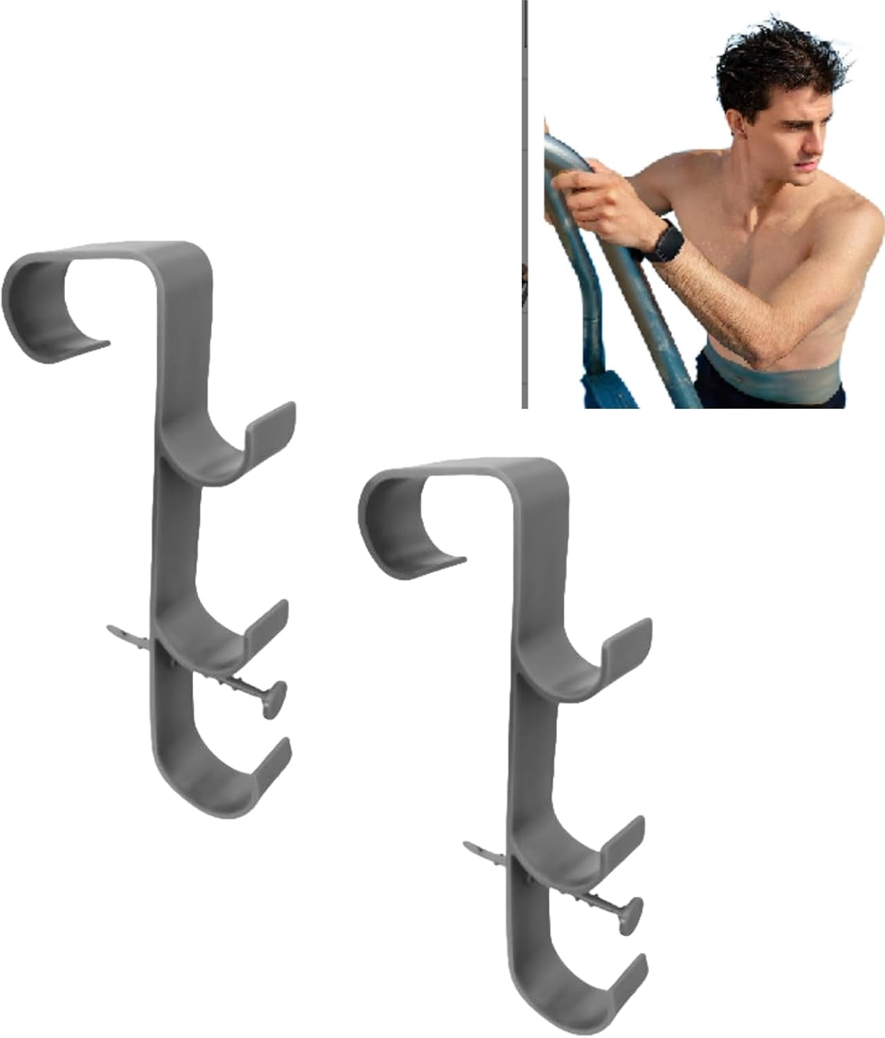 2 Pack Pool Fence Hooks for Pool Equipment, Pool Pole Hanger Swimming ...
