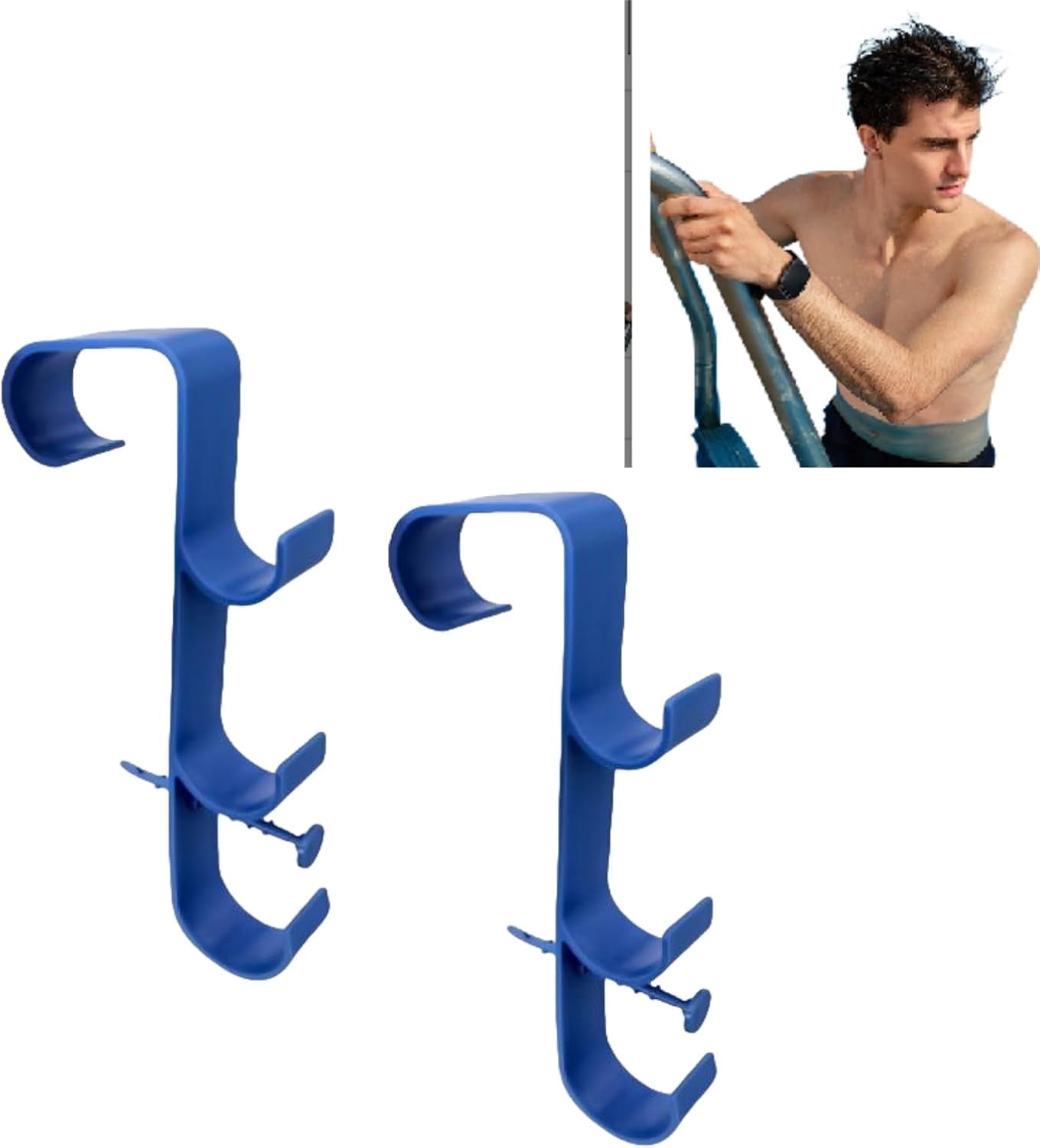 2 Pack Pool Fence Hooks for Pool Equipment, Pool Pole Hanger Swimming ...