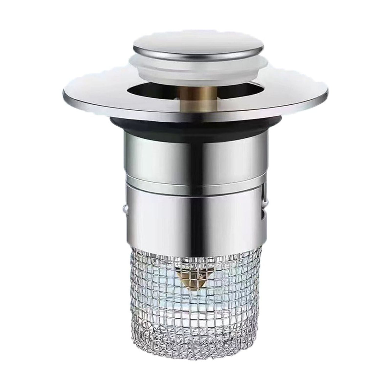 2-Pack Pop Up Bathroom Sink Drain Strainer - Stainless Steel Hair ...