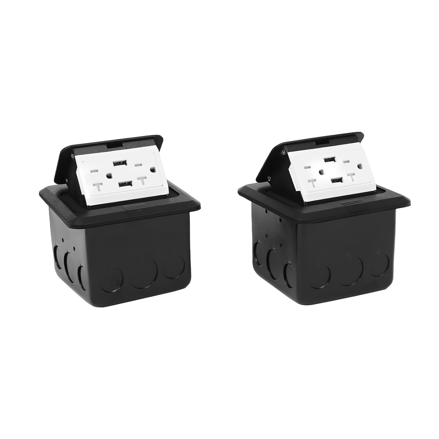 2 Pack Pop up Floor Outlet Kit with USB and 20A Outlets, Waterproof ...