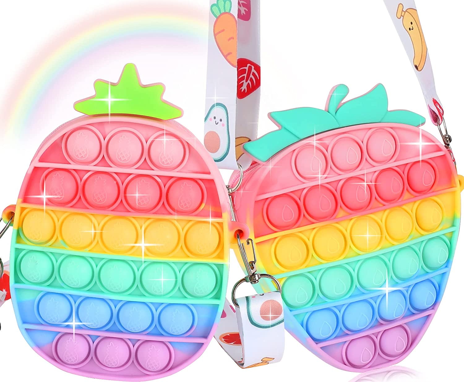 2 Pack Pop Purse Girls Toys Wallet Crossbody Handbag Bag Pink ...