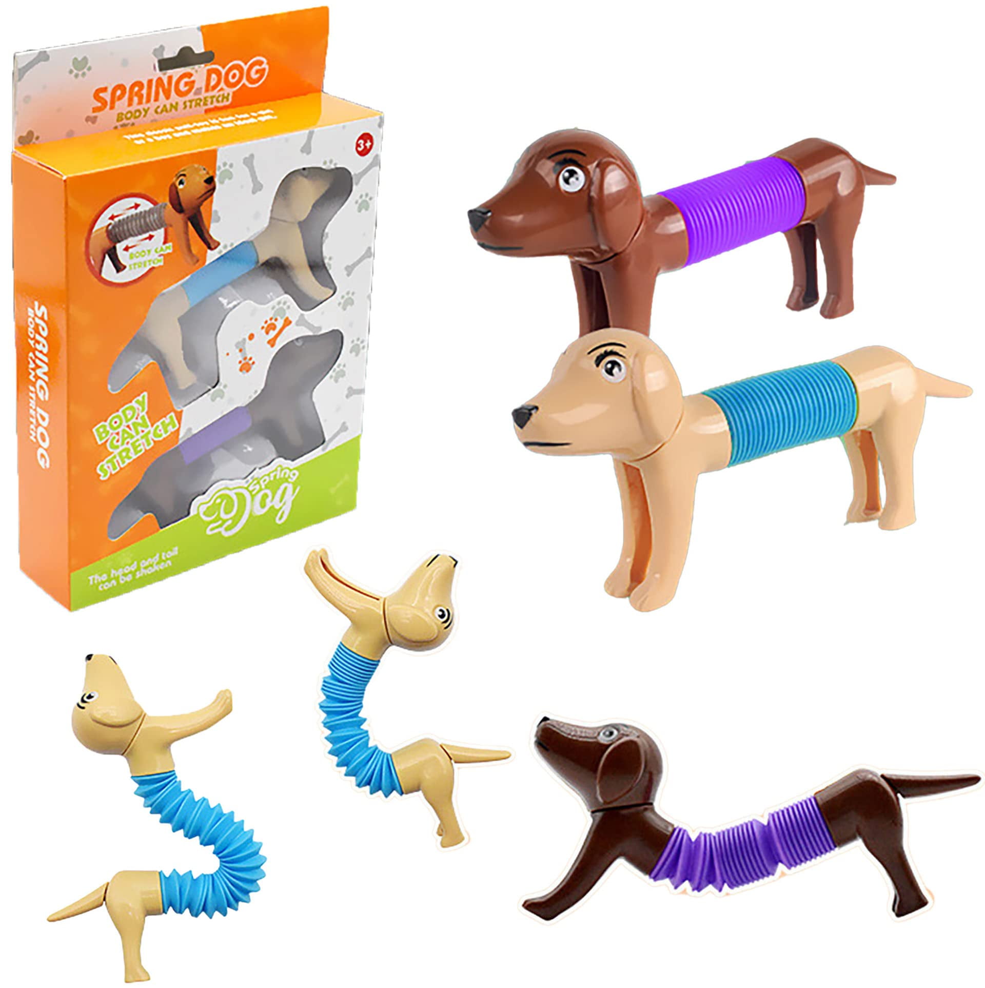 2 Pack Pop Tubes Toddler Sensory Toys,Creative Fidget Dog Toys Flexible ...