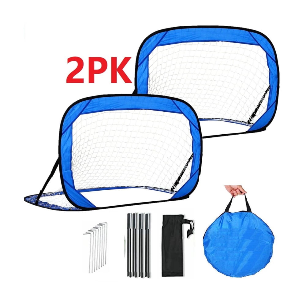 2 Pack Pop Up Soccer Goals Set for Indoor Outdoor Games - Walmart.com