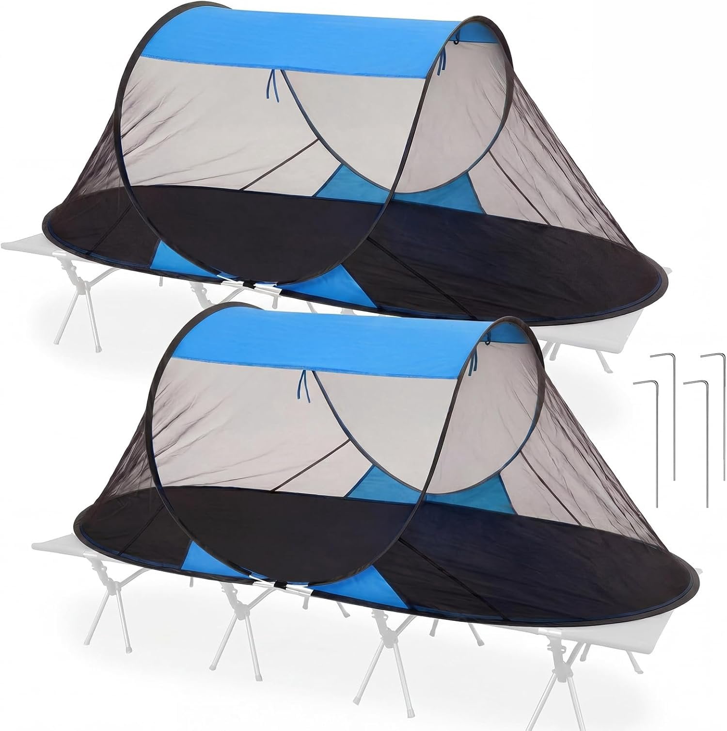 2 Pack Pop up Mosquito Tent for Camping 1 Person Setup Foldable Net ...