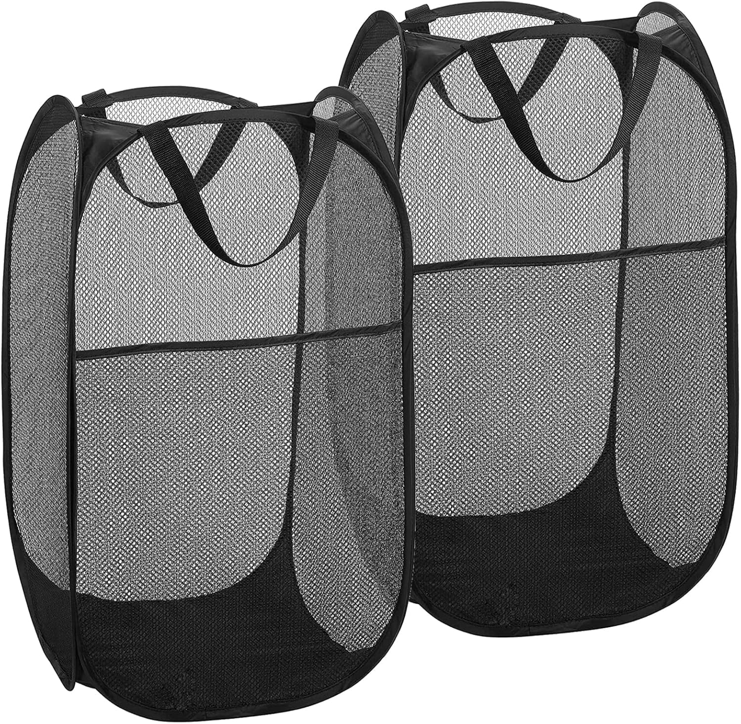 2 Pack Popup Laundry Hamper,Foldable Mesh Laundry Basket with Durable ...
