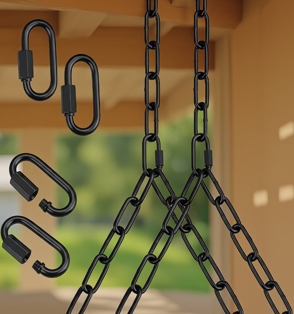 2 Pack Porch Swing Hanging Chain Kit, 1500 Lbs Capacity, Up to 7.1 Ft ...