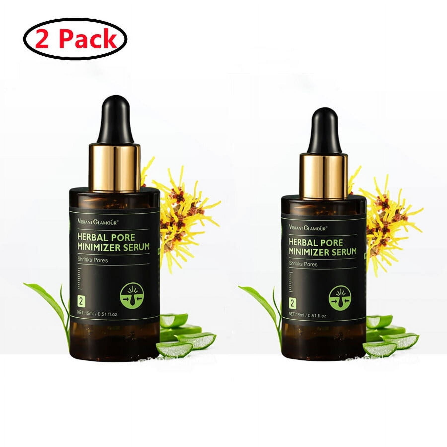2 Pack Pore Skin Care Serum Facial Essence for Shrinking Pores + Relieving Dryness + Oil Control ...
