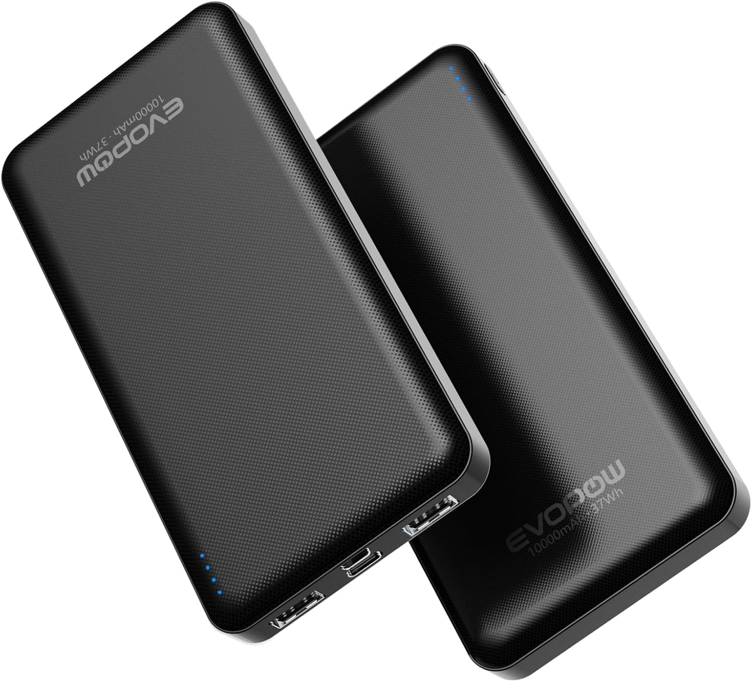 2 Pack Portable Charger, Slimmer 10000mAh Power Bank, 15W USB C in&Out ...