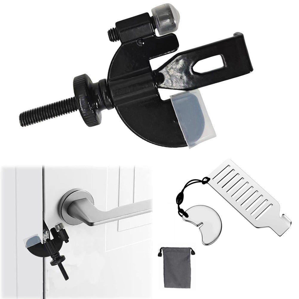 2 Pack Portable Door Lock Travel Security Device with Storage Bag ...