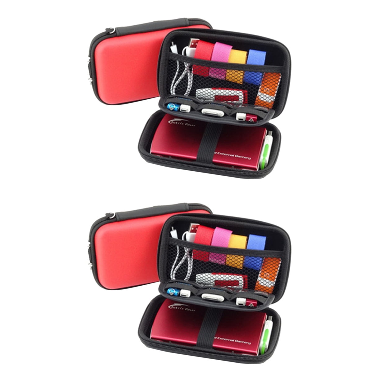 2 Pack Portable Electronic Accessory Organizer Accessories Travel Case ...