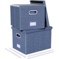2 Pack Portable File Box with Lid for Letter and Legal Folders, Blue ...