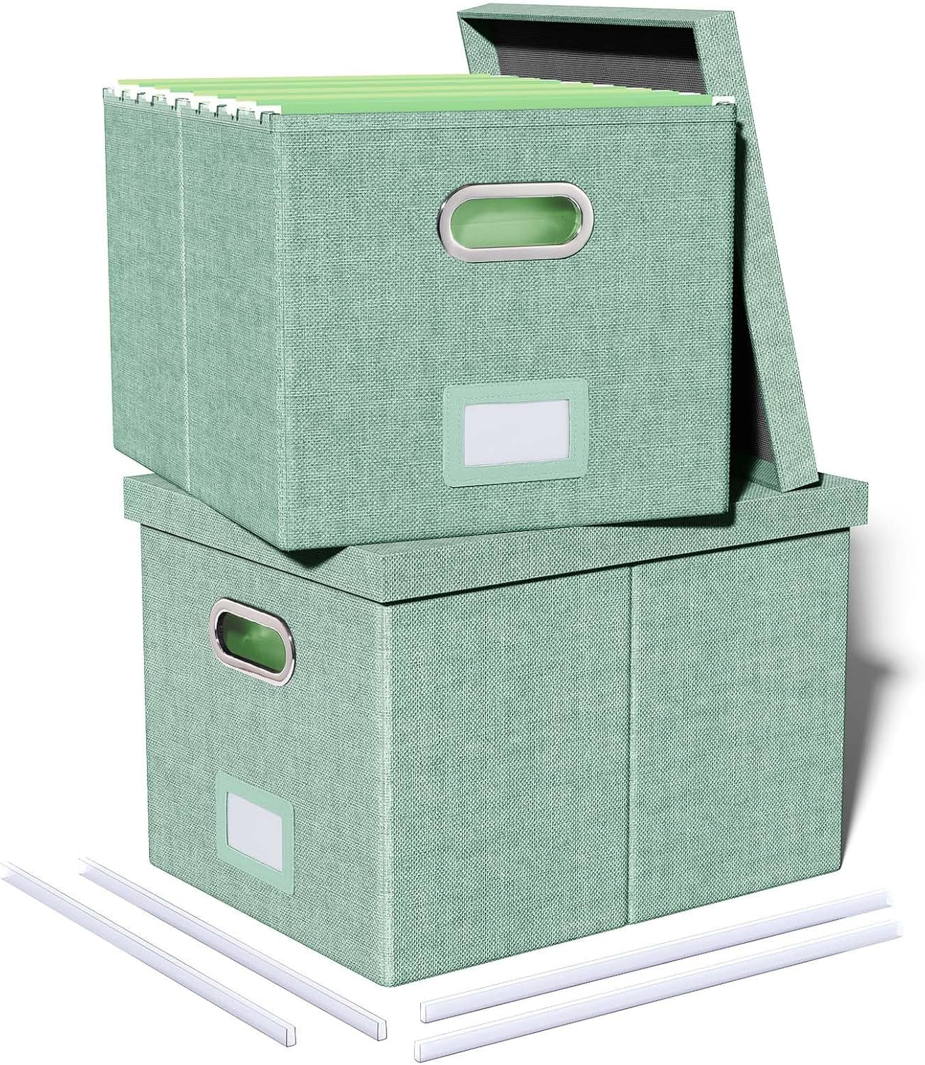 2 Pack Portable File Storage Organizer with Lid for Letter and Legal ...