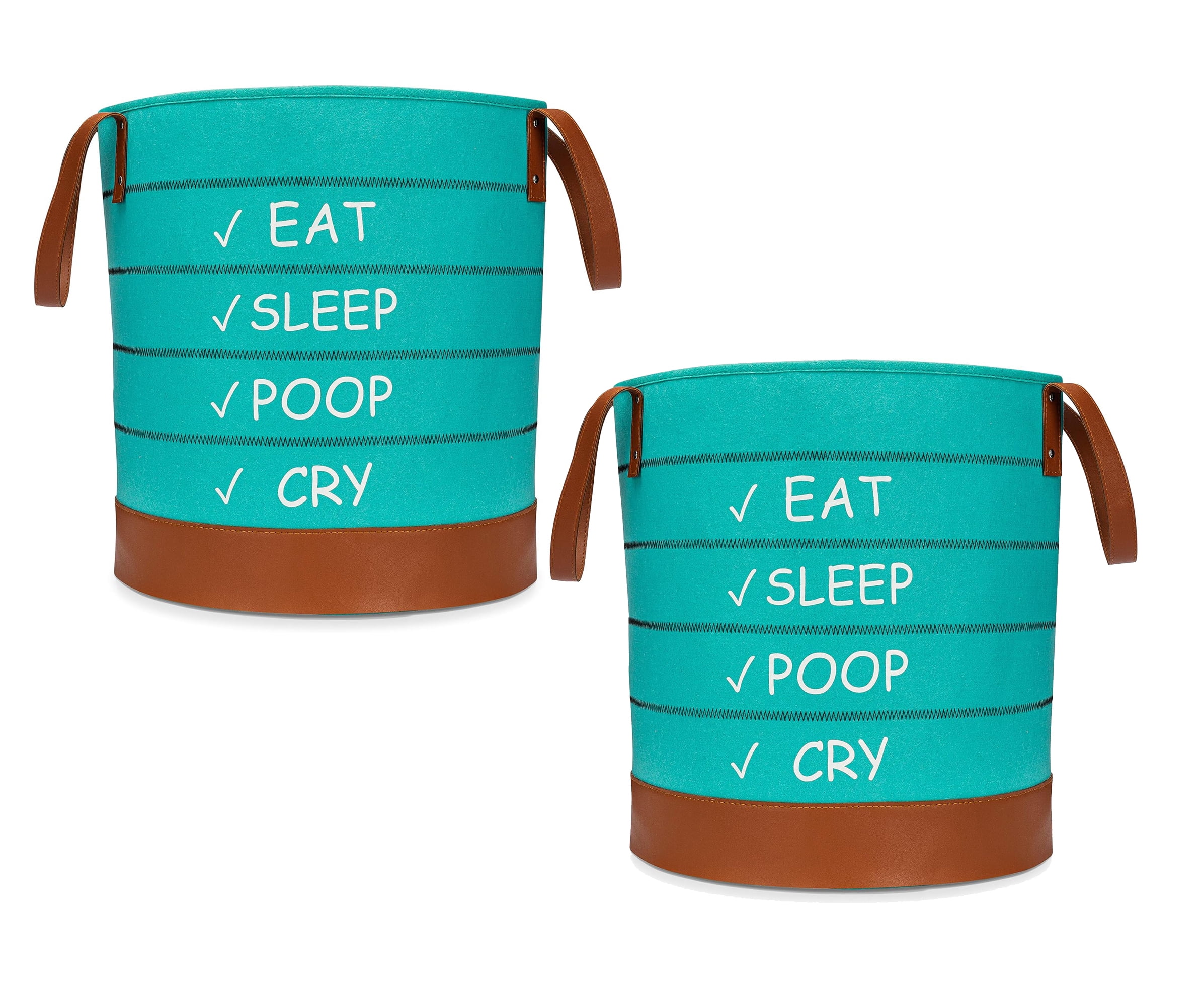 2-Pack Portable Laundry Basket Hampers with Handles – Lightweight ...