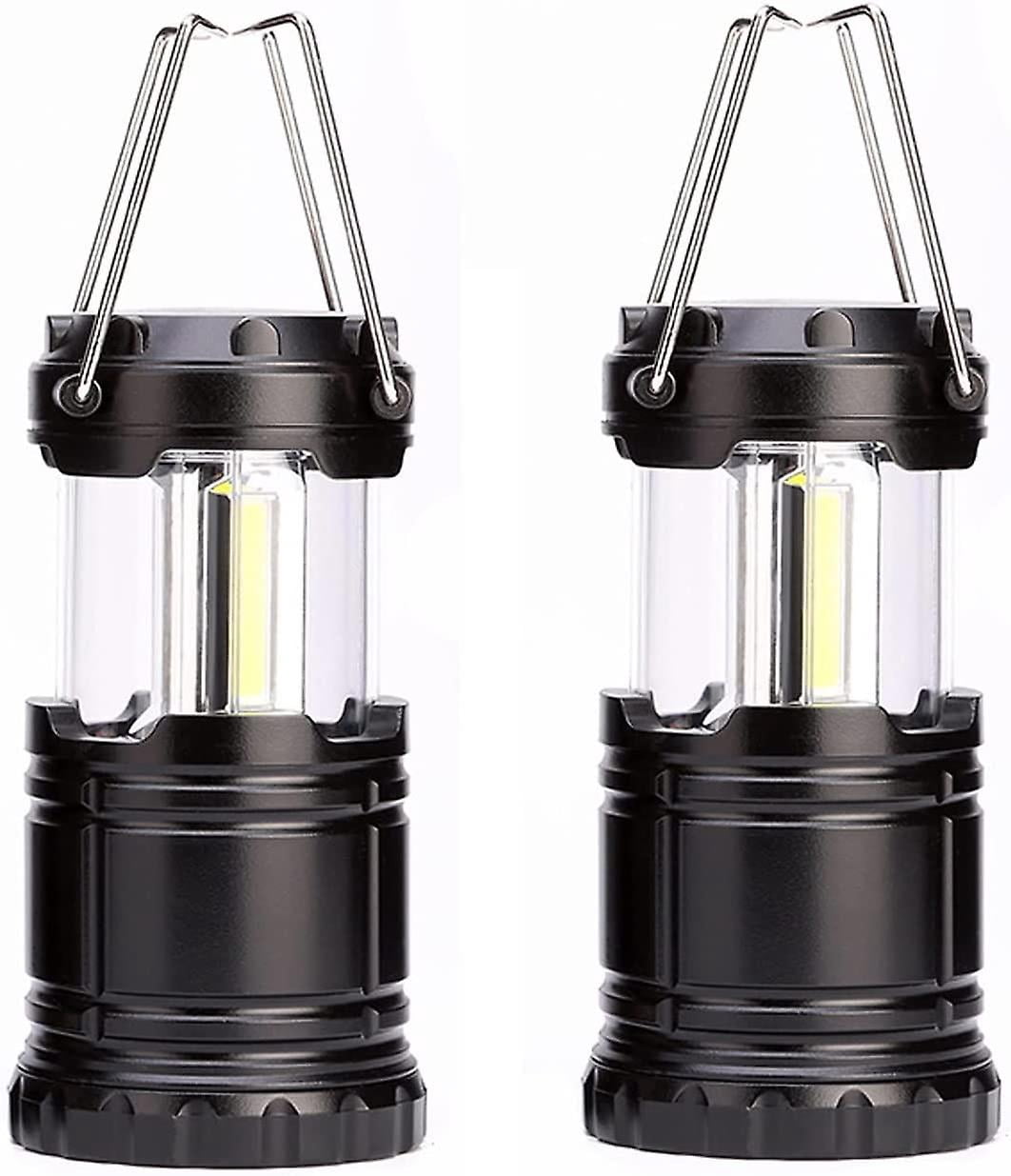 2-Pack Portable Led Camping Lanterns With Folding Hooks For Hurricanes ...