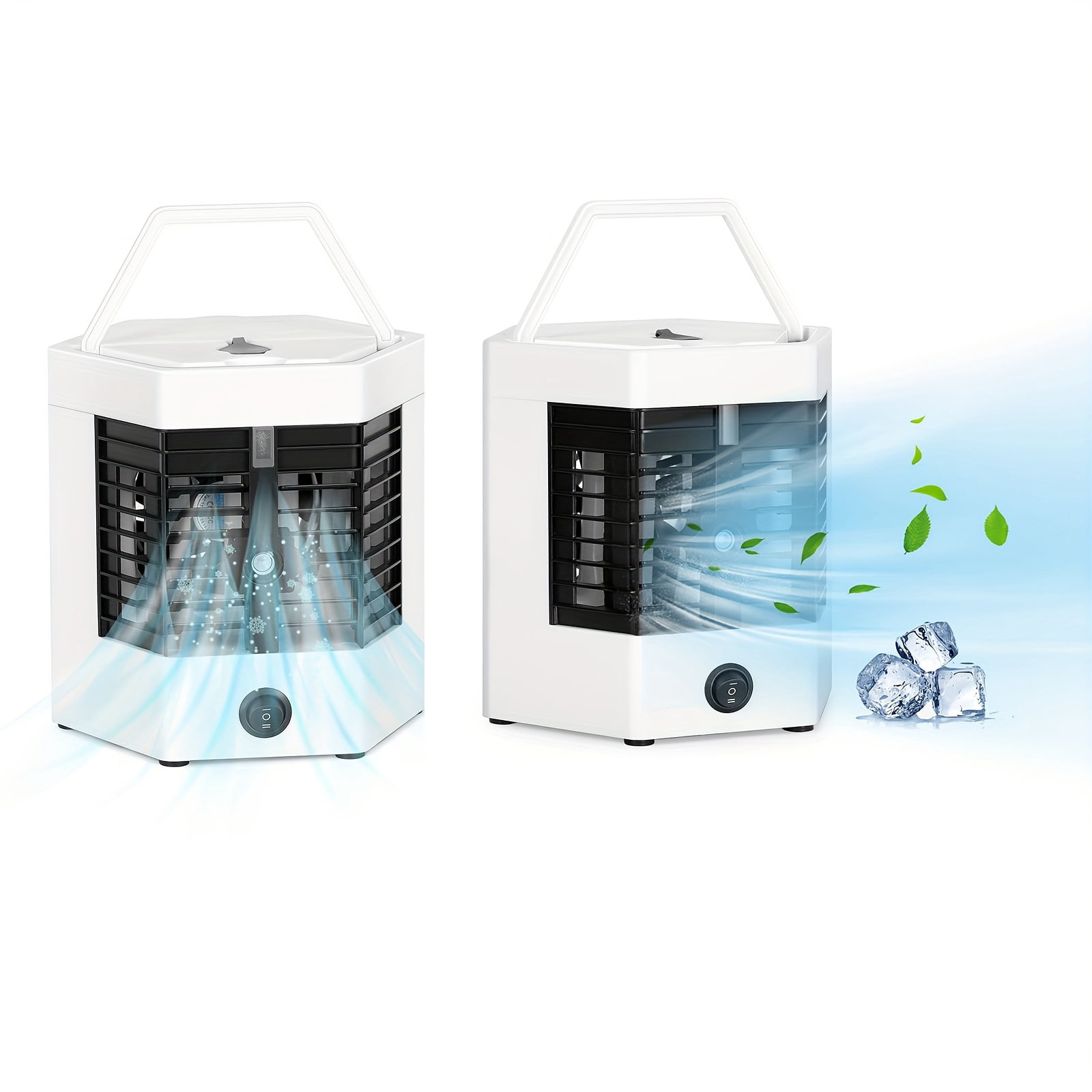2 Pack Portable Mini USB Air Conditioner |2 x 200ml Ice Box, 2 Speed ...