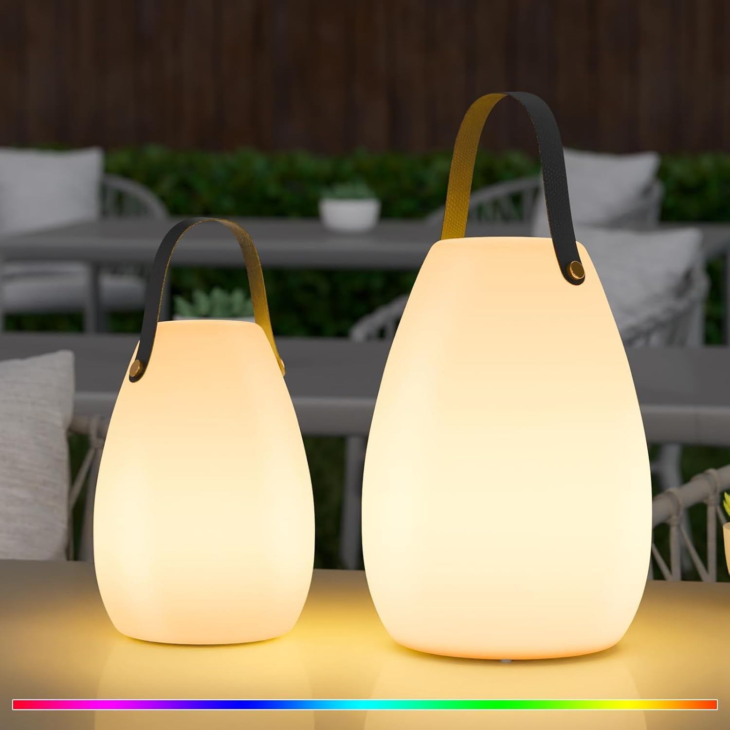 2 Pack Portable Outdoor Table Lamp - Dimmable Rechargeable Night Lights ...