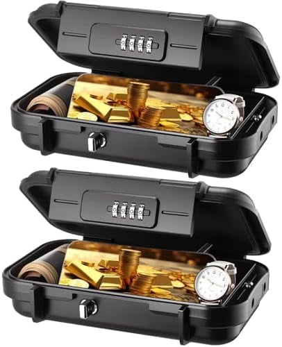 2 Pack Portable Safe Lock Box 4-Digit Combination Lock Box for Travel ...