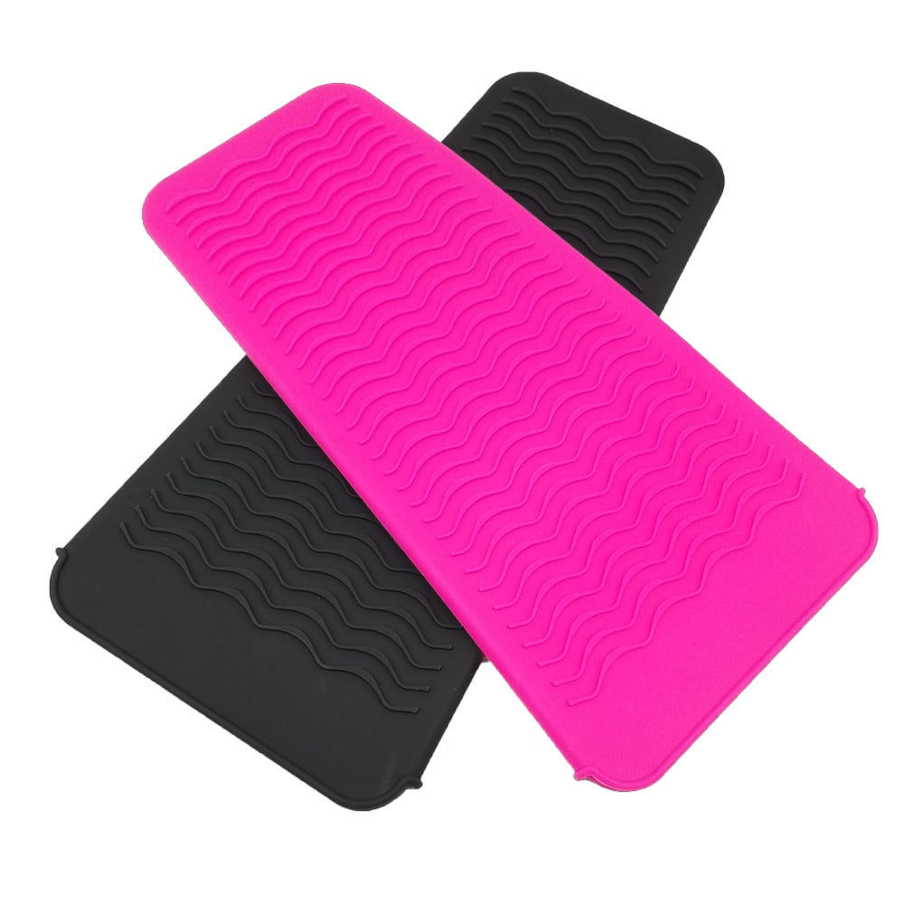 2 Pack Portable styling heat mat, Heat Resistant Silicone Mat Pouch ...