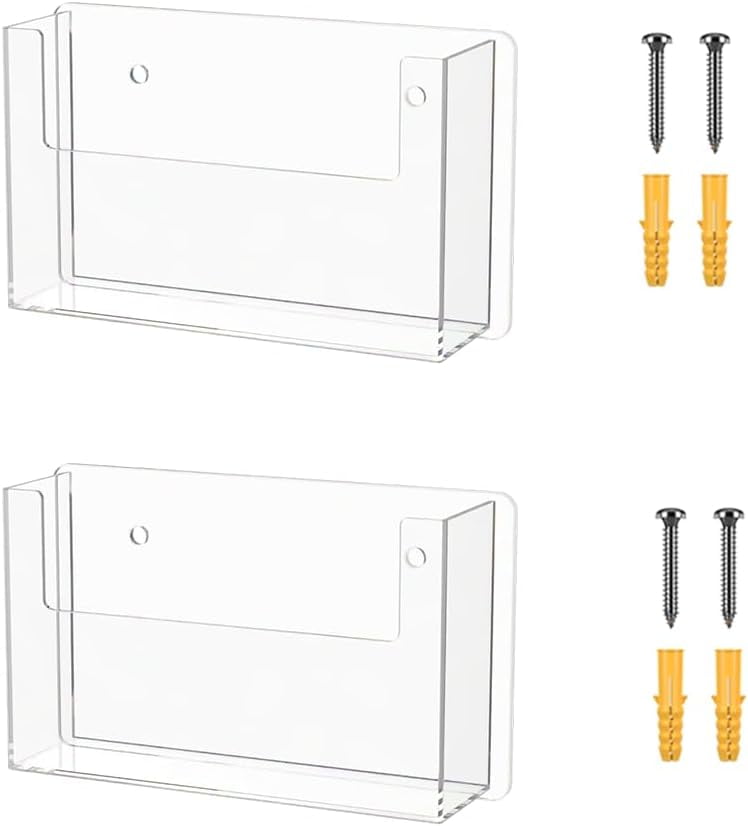 2 Pack Postcard Holder Clear Acrylic Holds 6 x 4 Inch Paper Card ...