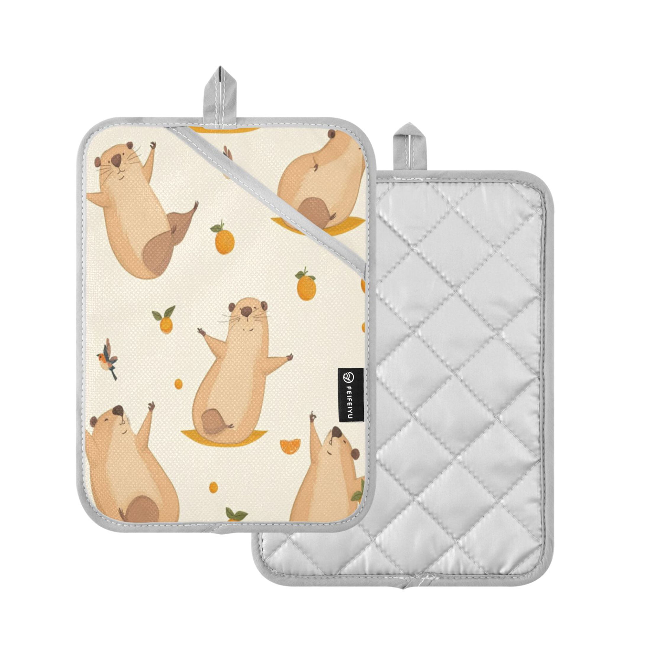 2-Pack Pot Holders Heat Resistant Kitchen Oven Mitts 7x9.8in for Oven ...