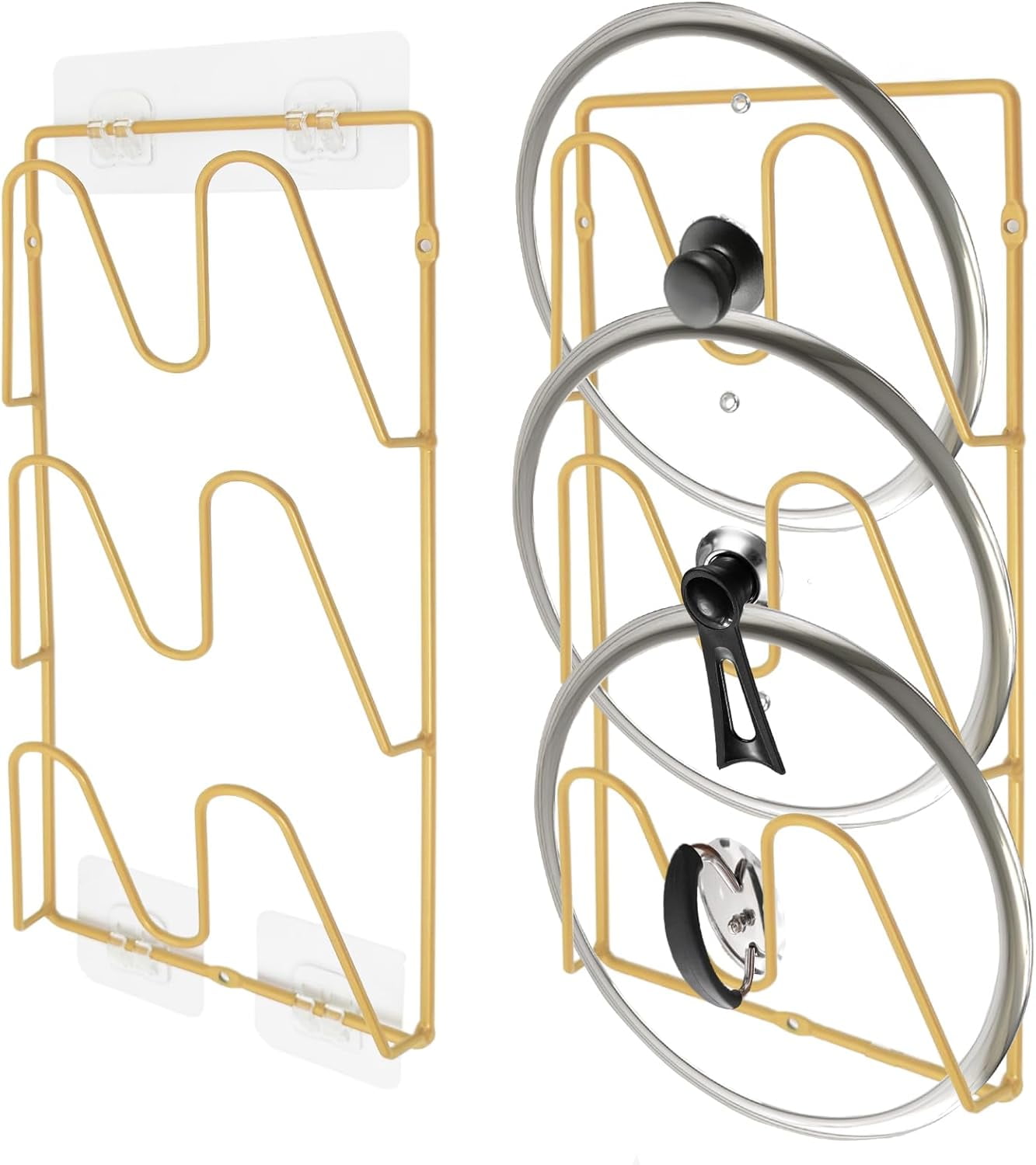 2 Pack Pot Lid Organizer Rack, 6-Tier Rustproof Pot Lids Holder for ...