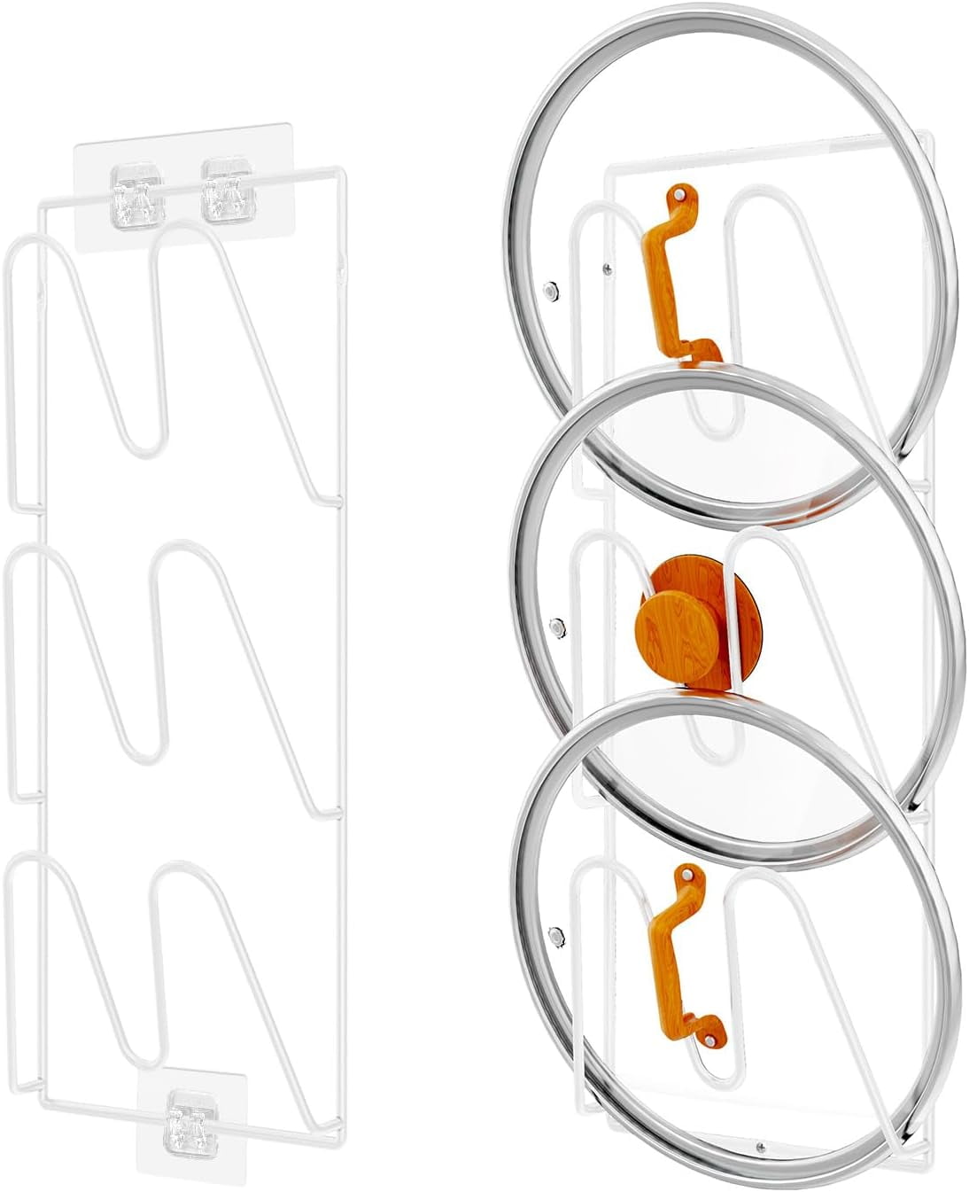 2-Pack Pot Lid Storage Rack, 6-Layer Pot Lid Holder for Cabinet Door ...