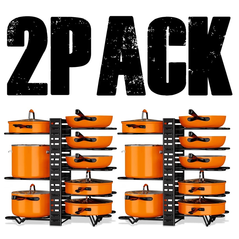 2 Pack Pot and Pan Rack, Pot Rack Organizers, Kitchen Organization ...