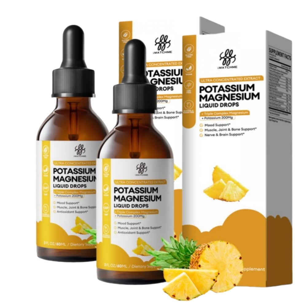 2 Pack Potassium Magnesium Supplement Liquid - High Absorption ...