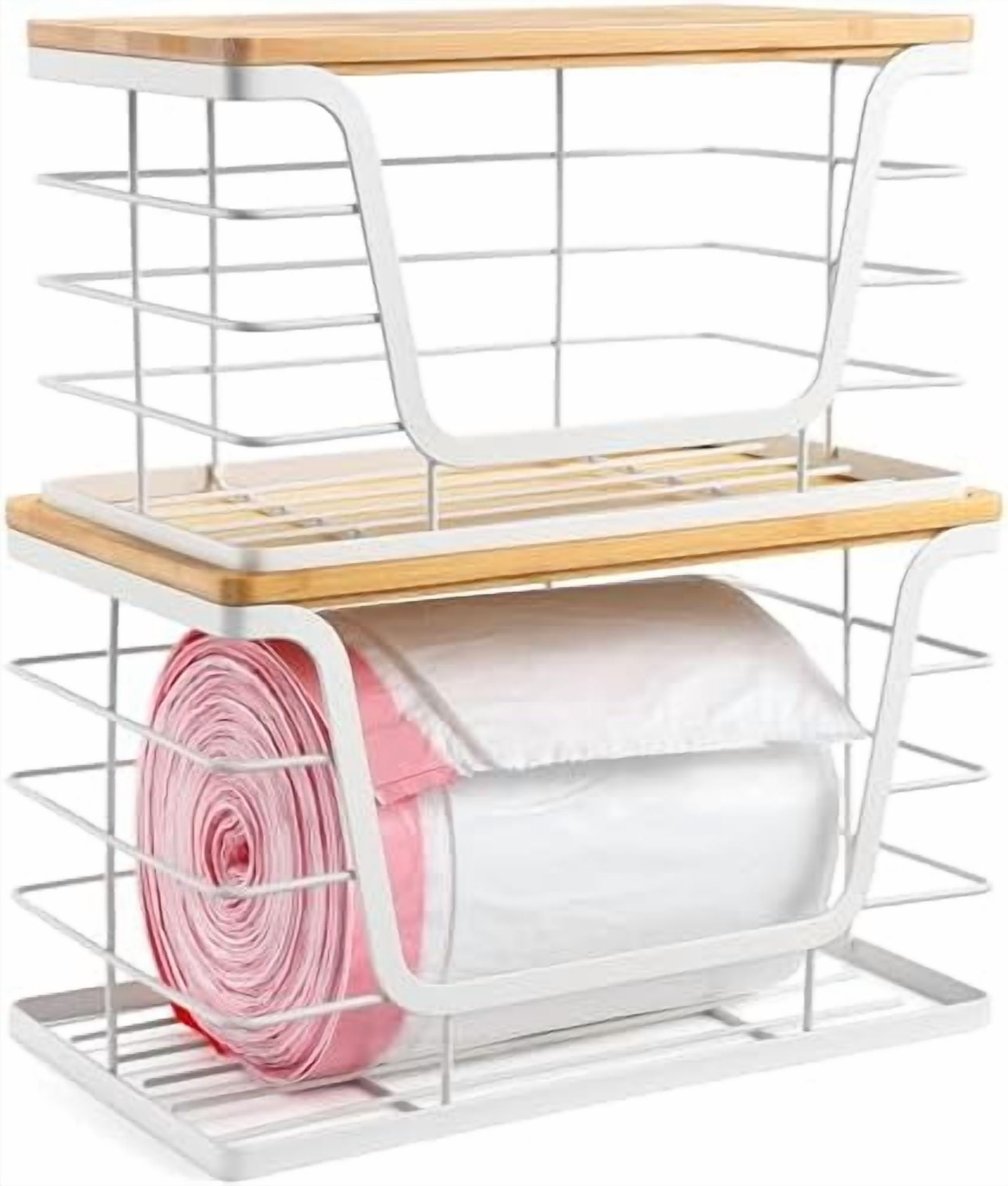 2 Pack Potato and Onion Storage Bins, Large Trash Bag Holder Under Sink ...